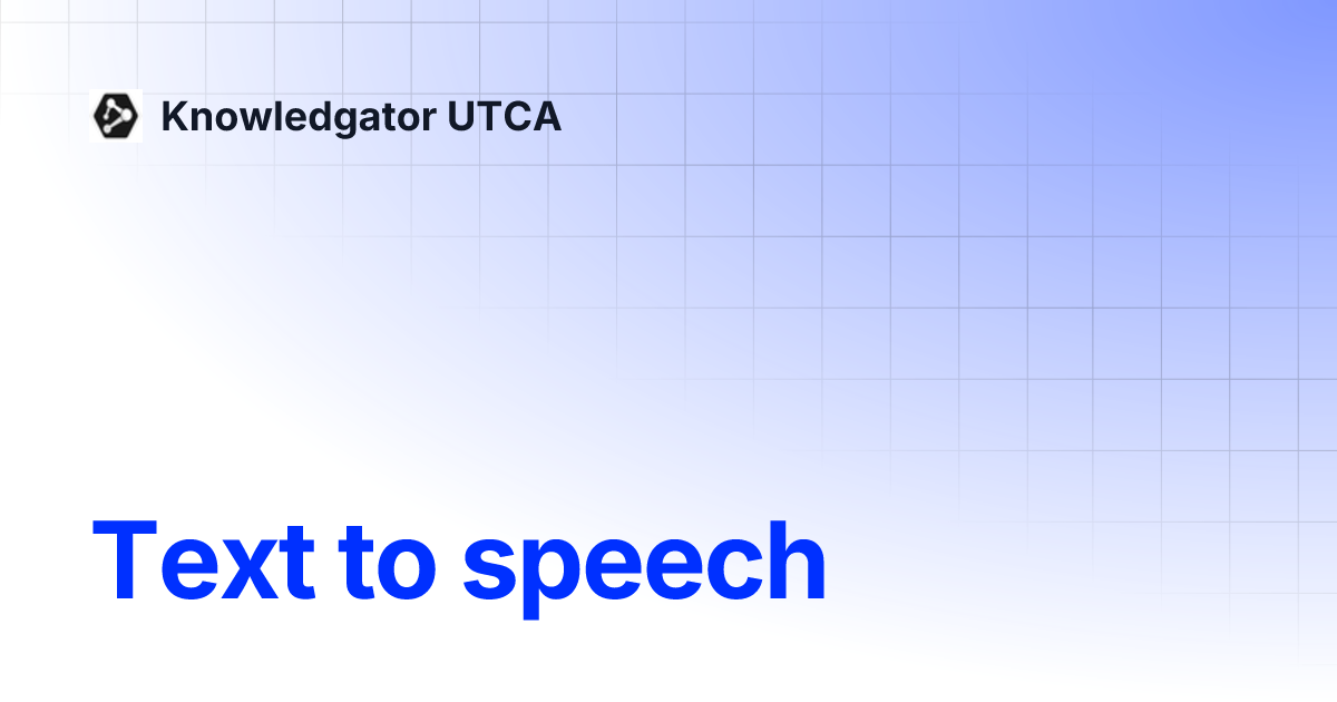Text to speech | Knowledgator UTCA